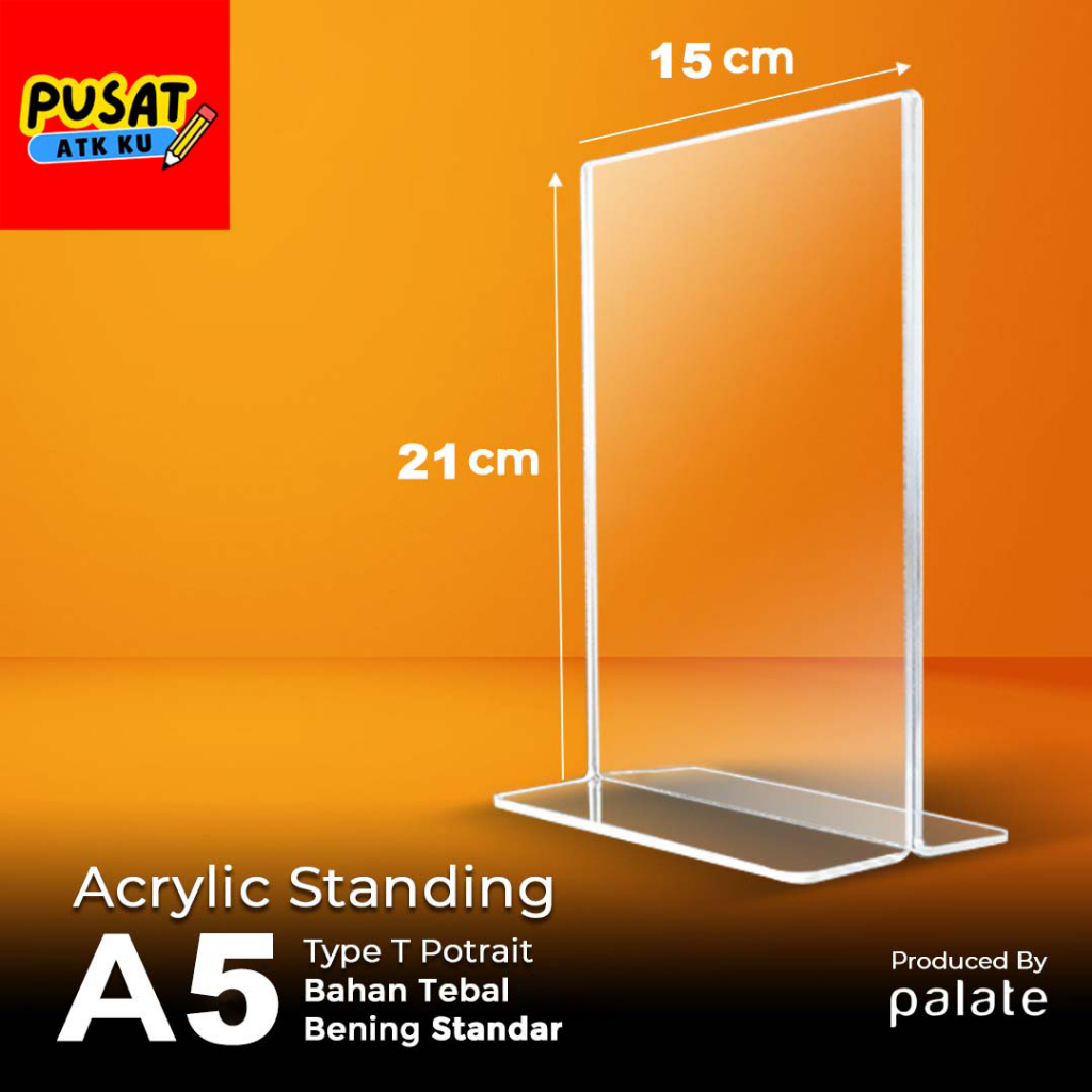 Jual Display Akrilik A5 / Tempat brosur Akrilik ukuran A5 / Tent ...