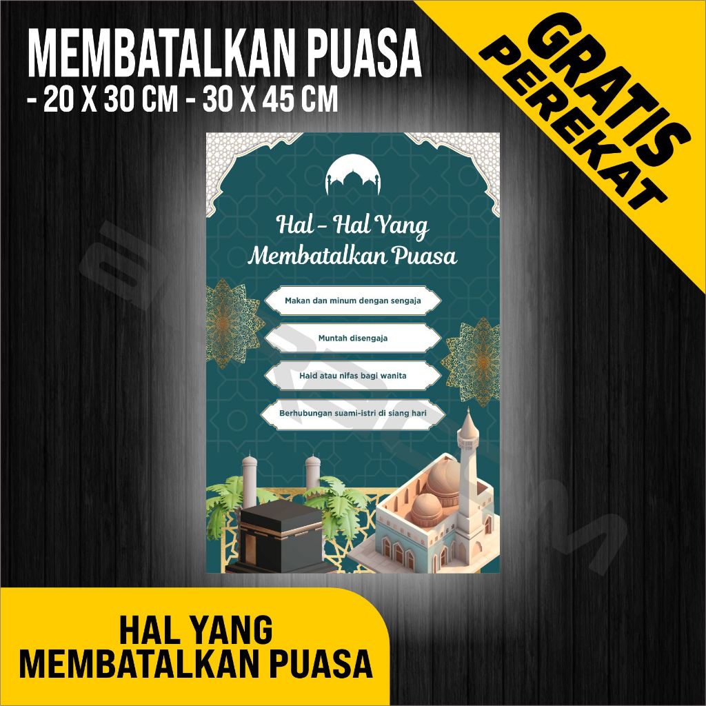 Jual PAPAN AKRILIK dan STIKER, POSTER HAL YANG MEMBATALKAN PUASA ...