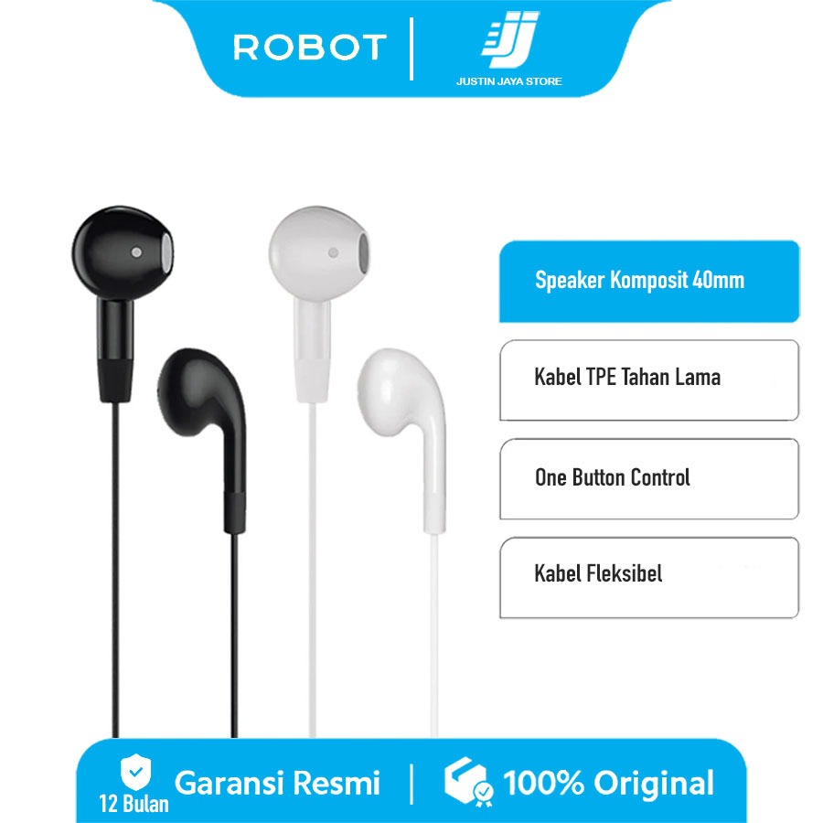 Jual ROBOT RE50 Earphone Headset In Ear Deep Bass High-Definition Jack ...