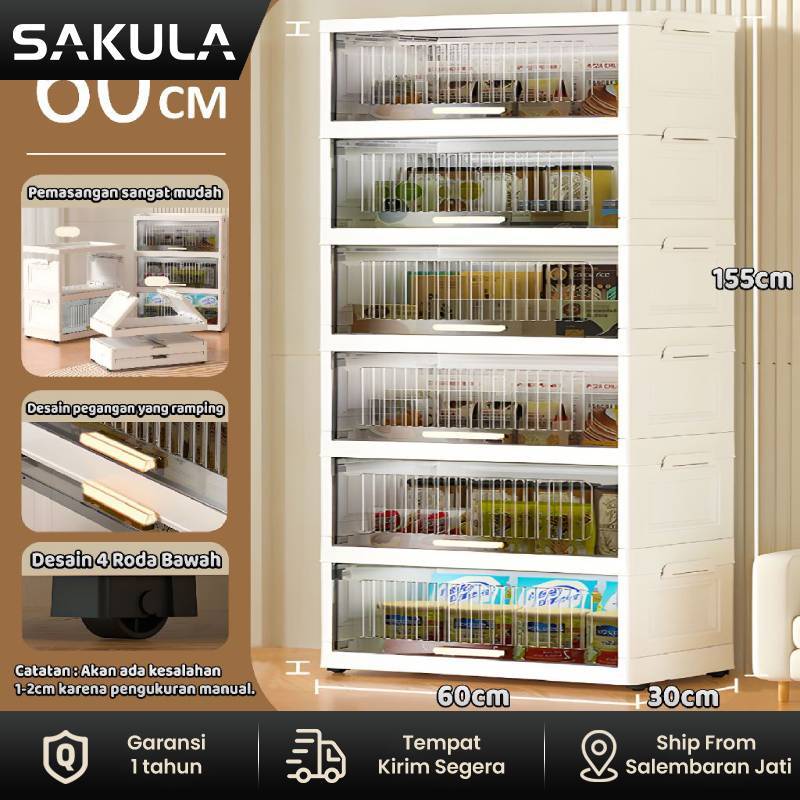 Jual SAKULA Rak Kabinet Susun Lipat/Rak Buku Serbaguna ada Roda/Lemari ...
