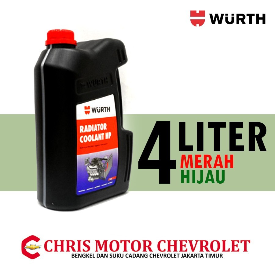 Jual AIR RADIATOR WATER COOLANT WARNA MERAH HIJAU WURTH ORIGINAL 4 ...