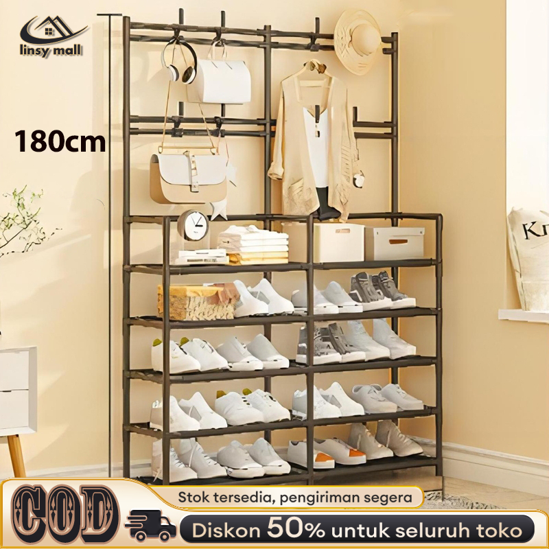 Jual Rak Sepatu Hanger Tas Topi 180cm Rak Gantungan Tas Berdiri Rak ...