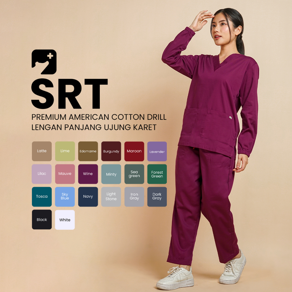 Jual AERA MEDIKA - (SRT) - SET Baju Jaga Perawat / Dokter / Baju Jaga / Seragam Medis / Scrub ...