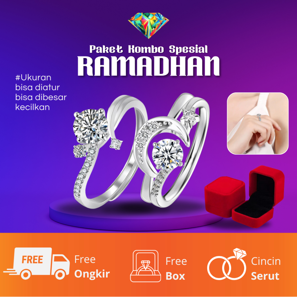 Jual [60C+62C] Kombo lebaran cincin cantik beli 1 gratis 1 dengan box ...