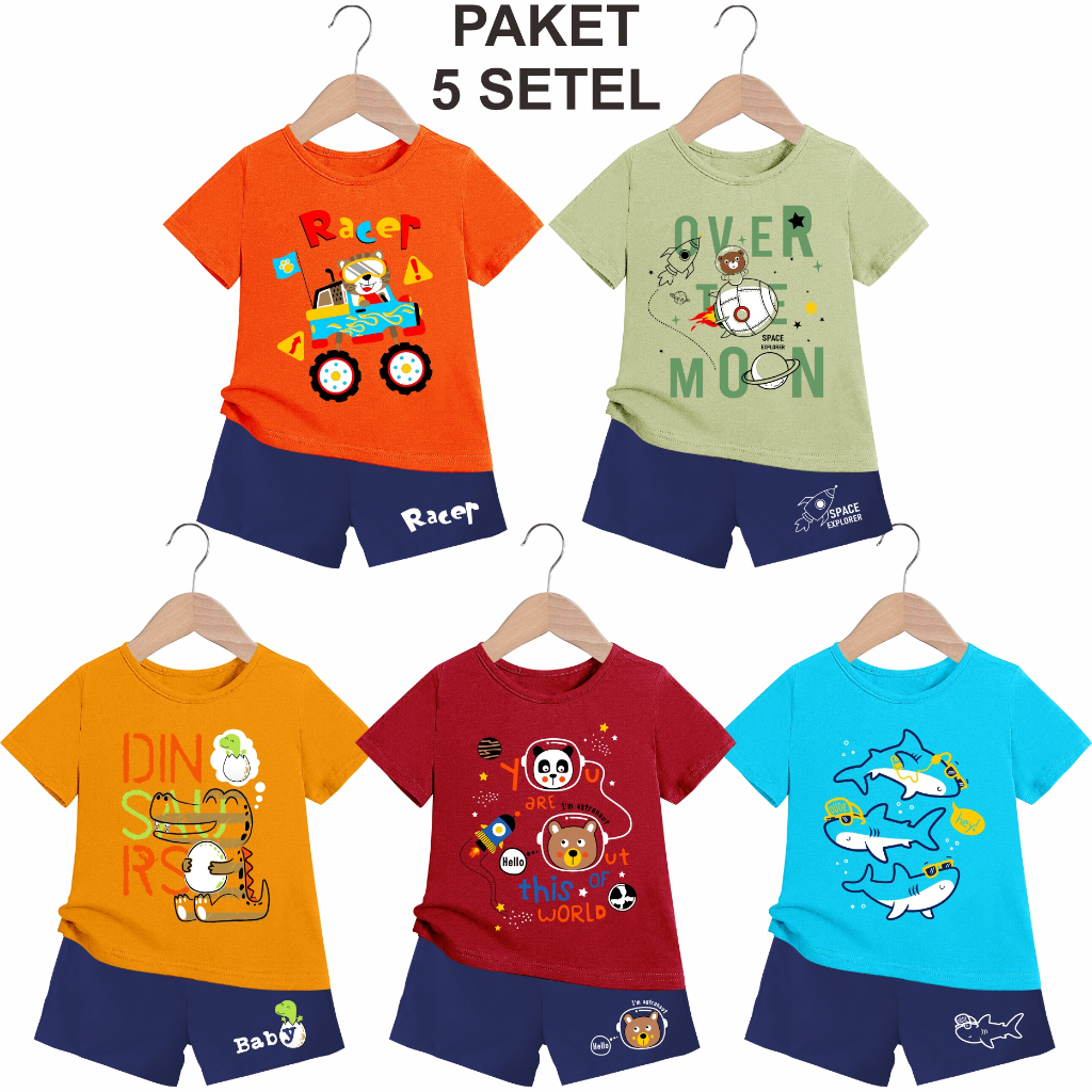 Jual PAKET Baju setelan anak-anak 5 SETEL TOP dari usia 0-4 tahun ...