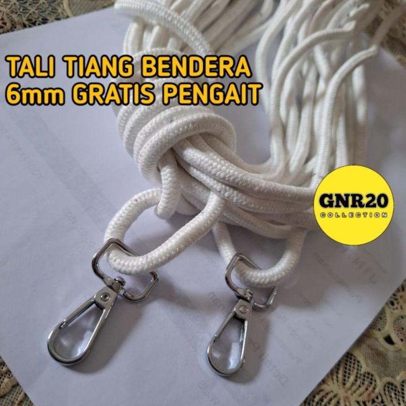 Jual Tali tiang bendera 6mm 10 15 20 25 30 35 40 meter Tali tiang ...