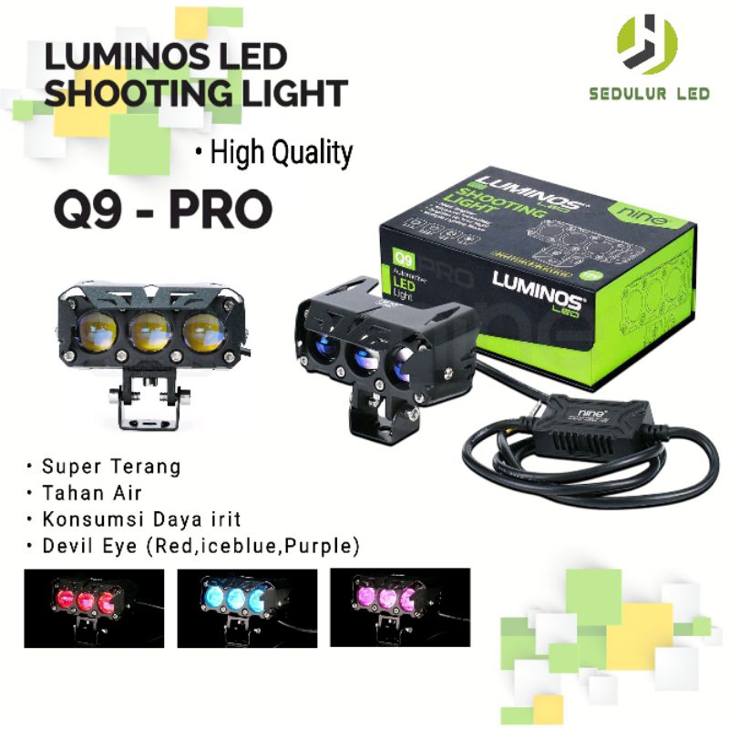 Jual LAMPU LED SHOTING LIGHT SOROT LASER 3 MATA ADA DEVIL EYE LUMINOS ...