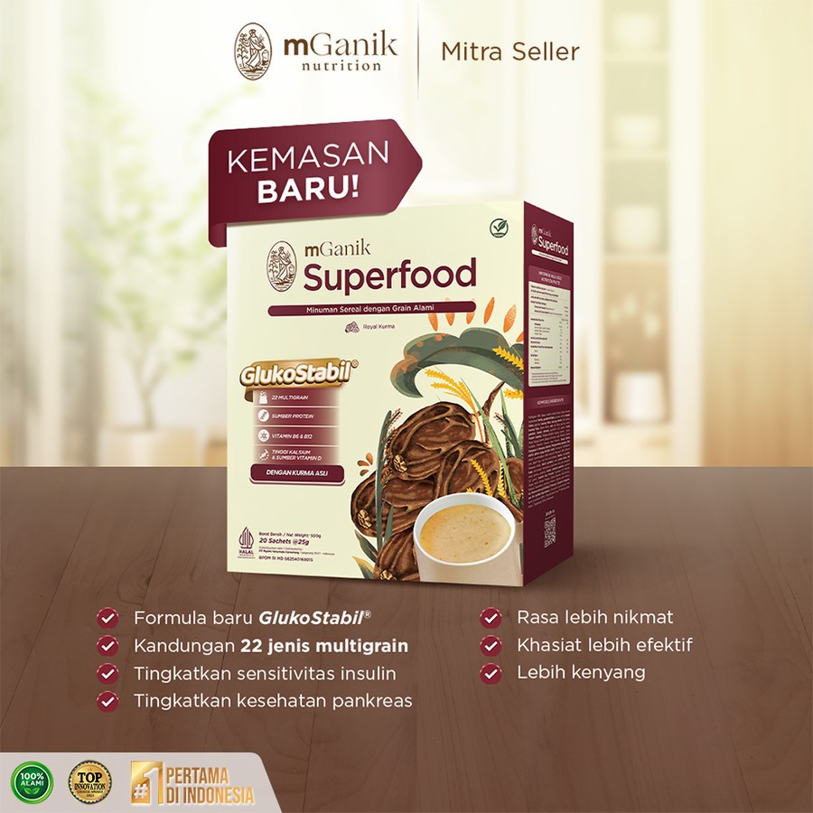 Jual mGanik Superfood Multigrain 500gr Isi 20 Sachet Royal Kurma ...