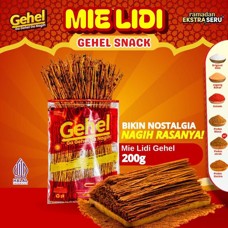 Jual (ORI) Mie Lidi 200gr Gehel _ Makanan Ringan | Shopee Indonesia