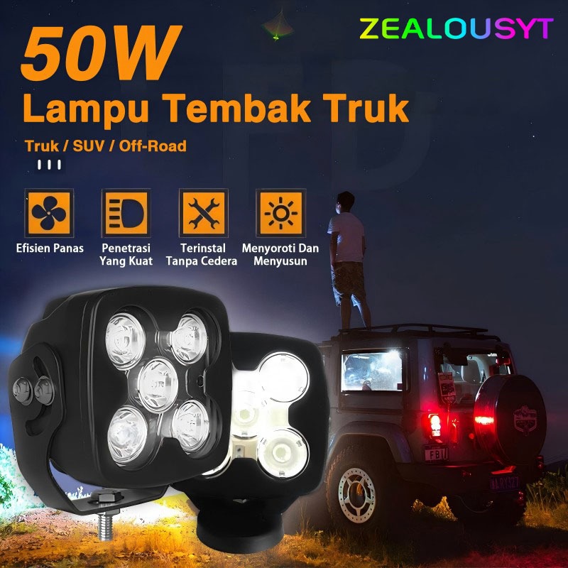 Jual Lampu Tembak Truck 24 Volt 50 Watt 5 Mata Off Road Lampu Sorot ...