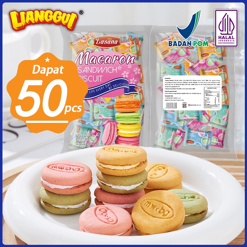 Jual Lianggui Biskuit Macaron Isi HALAL - Matcha Stroberi Lemon Cemilan ...