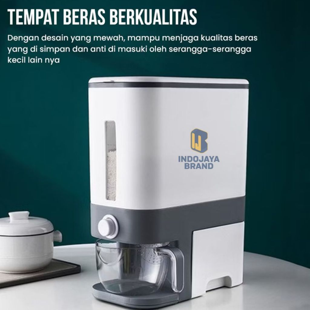 Jual Dispenser beras rice storage box kapasitas besar automatic ...