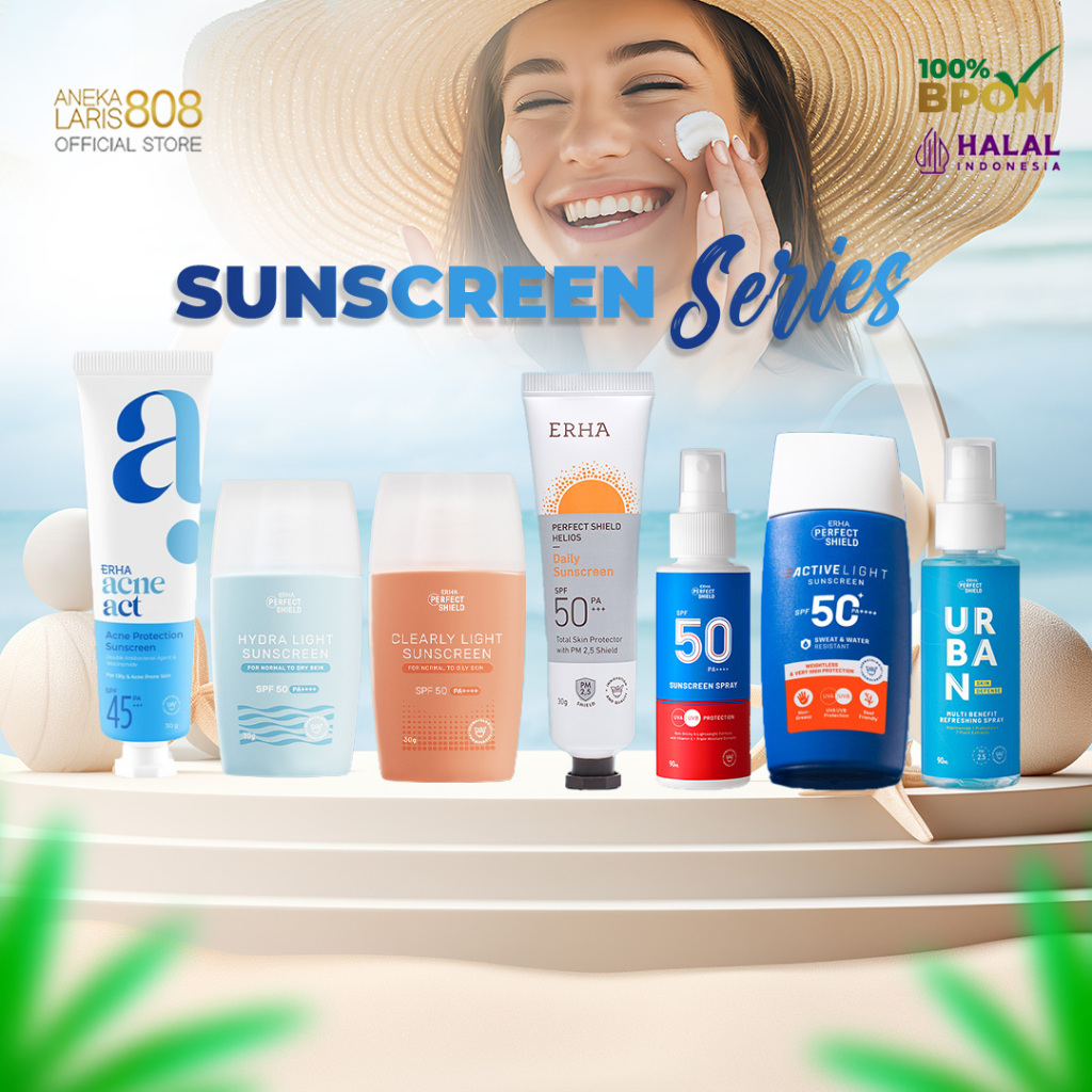 Jual ERHA Sunscreen Wajah Sunblock Acne Sun Helios Perfect Hydrating ...