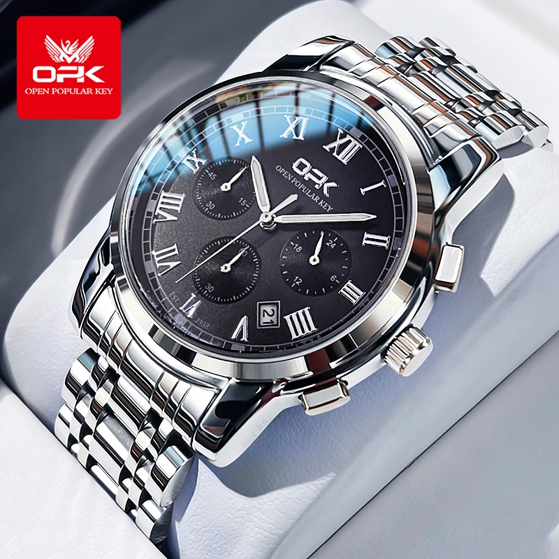 Jual OPK Jam Tangan Pria Anti Air Original 100% Terbaru Stainless Steel ...