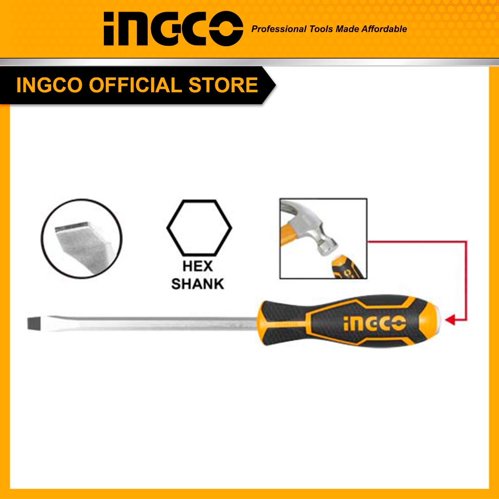 Jual INGCO Obeng Slotted Go-Through - Model HGTS288150 | Shopee Indonesia