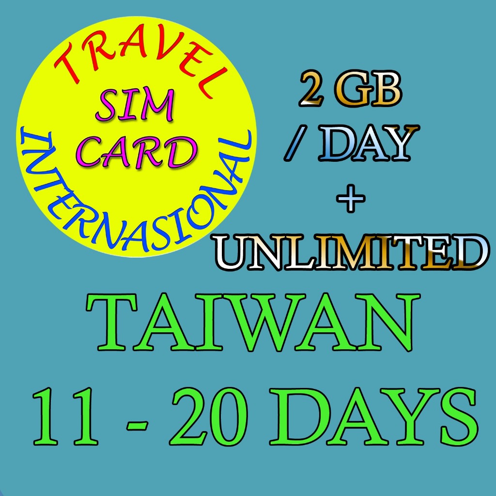 Jual TAIWAN 2GB/DAY + UNLIMITED 11 -20 DAYS Sim Card Simcard Travel ...
