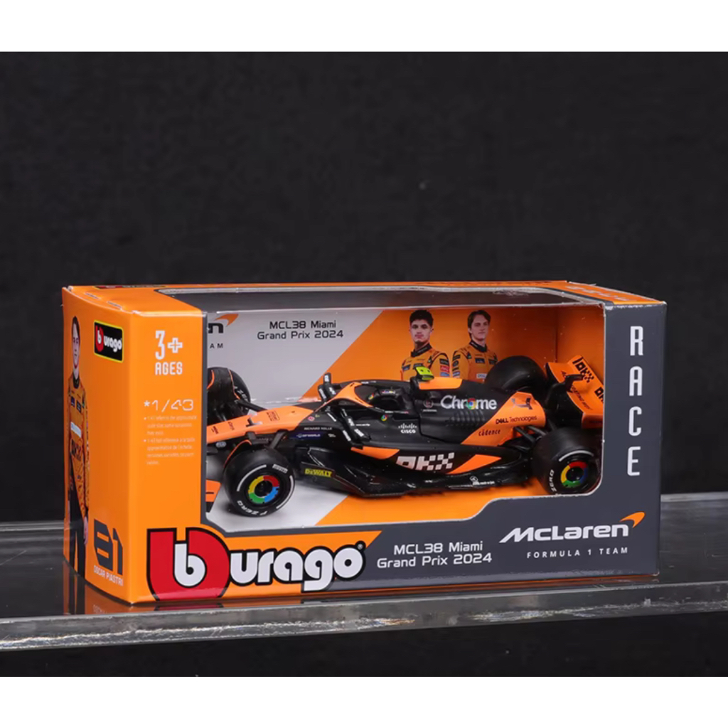 Jual Bburago diecast F12024 1:43 Mclaren MCL38 Miami GP #4 Norris #81 ...