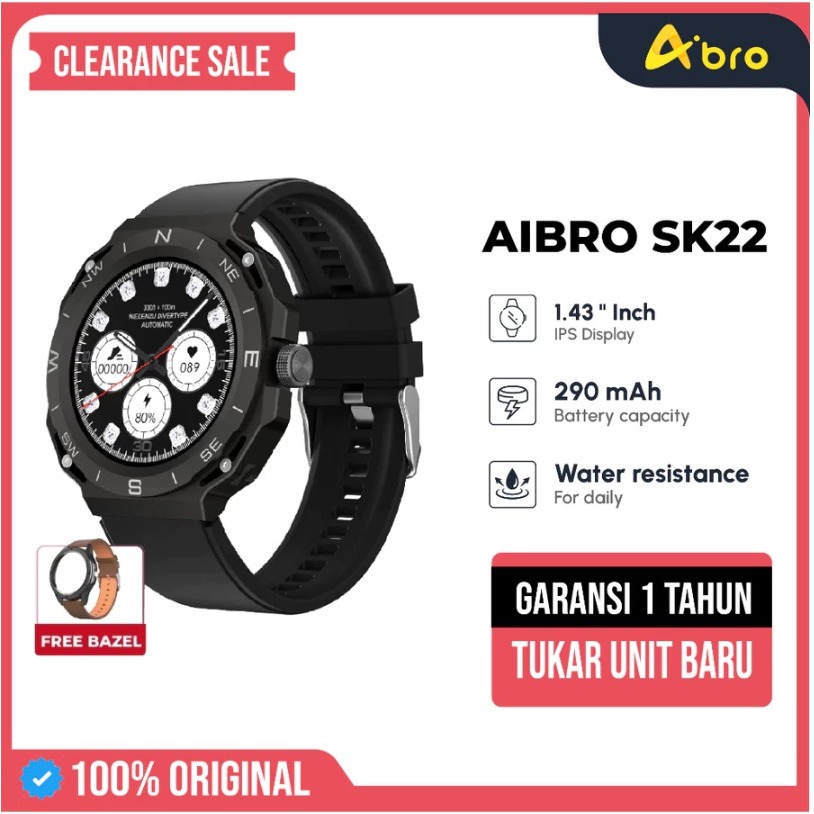 Jual [PAKET BONUS] AIBRO Bluetooth Smartwatch SK22 | Water Resisten ...