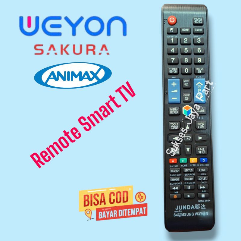 Jual Remote TV Weyon Smart TV Weyon Sakura Animax Android TV | Shopee ...