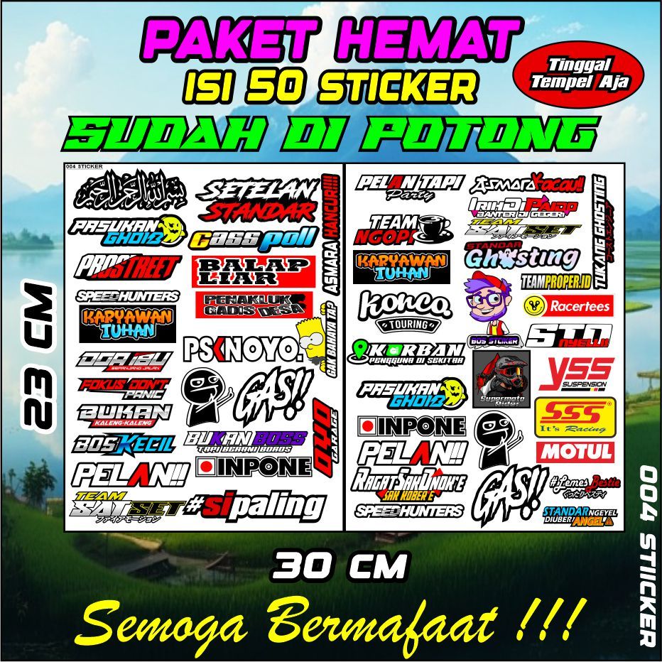 Jual 004 Sticker setiker stiker striping sponsor racing Kata-kata gokil ...