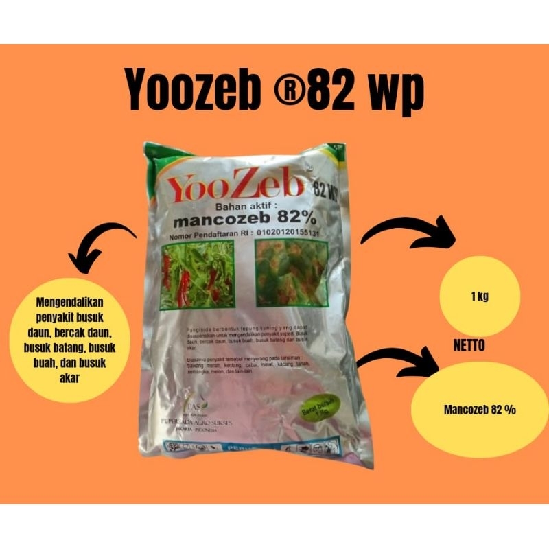 Jual FUNGISIDA YOZEB 82 WP MANKOZEB KUNING 1 KG | Shopee Indonesia