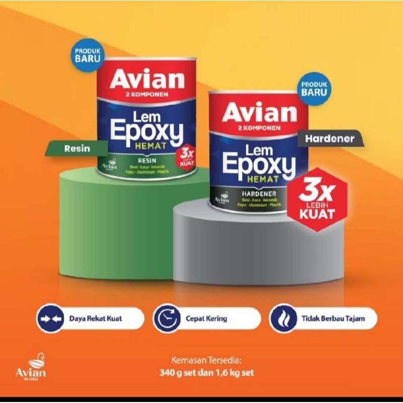 Jual LEM EPOXY AVIAN HEMAT 2 KOMPONEN HARDENER DAN RESIN 170 GR LEM ...