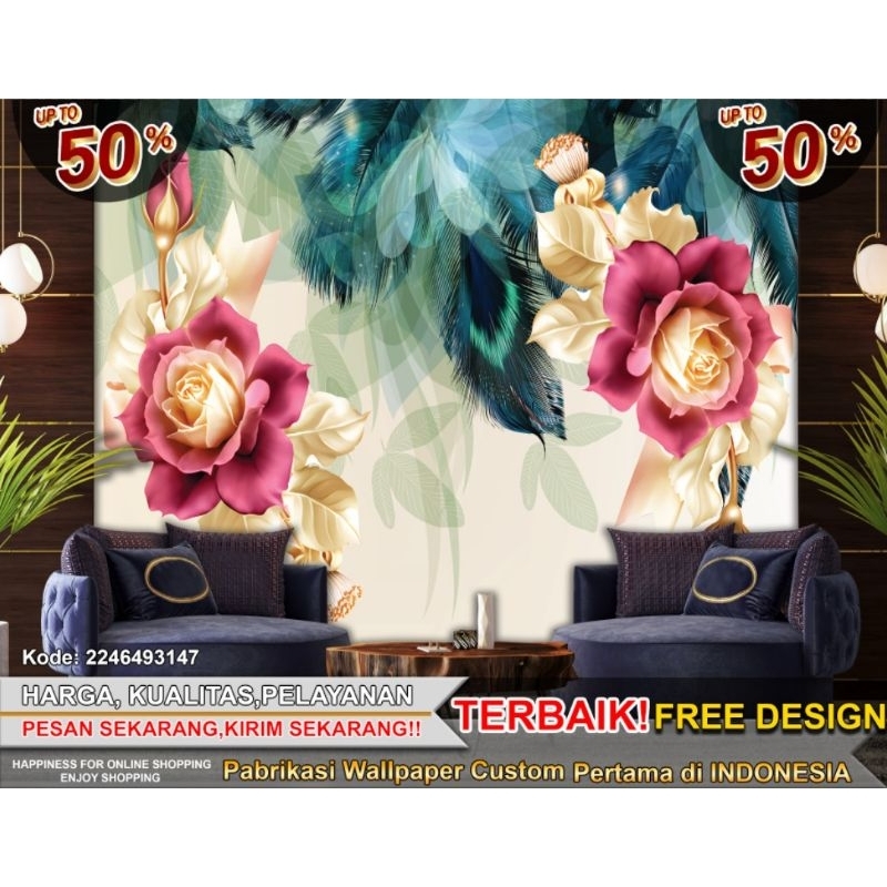 Jual Wallpaper Custom Tema Flowers | Wallpaper Request Gambar ...
