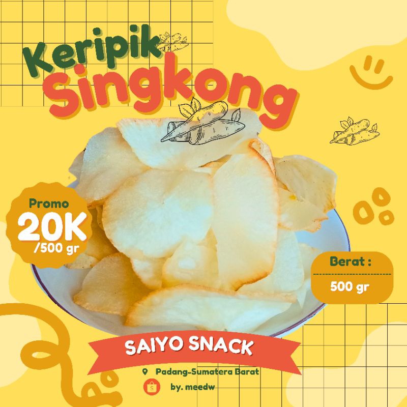 Jual SAIYO SNACK / KERIPIK SINGKONG / KERIPIK SINGKONG ORIGINAL GURIH ...
