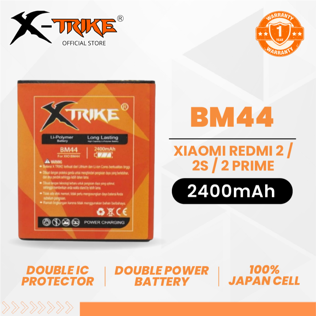 Jual XTRIKE Baterai Xiaomi Redmi 2 - 2s - 2 Prime BM44 Double Power ...