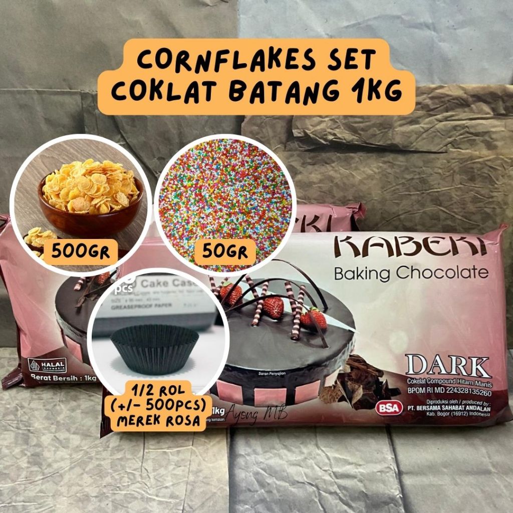 Jual CORNFLAKES COKELAT SET 1KG (BAHAN) / KUE CORNFLAKES COKLAT ...
