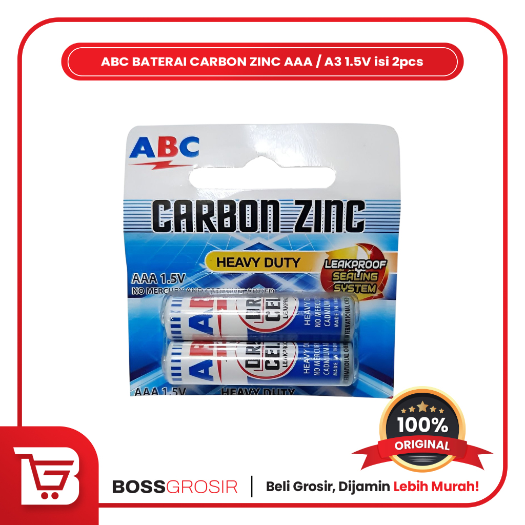 Jual Batu Baterai ABC Biru Dry Cell AAA / A3 1.5V isi 2pcs | Shopee ...