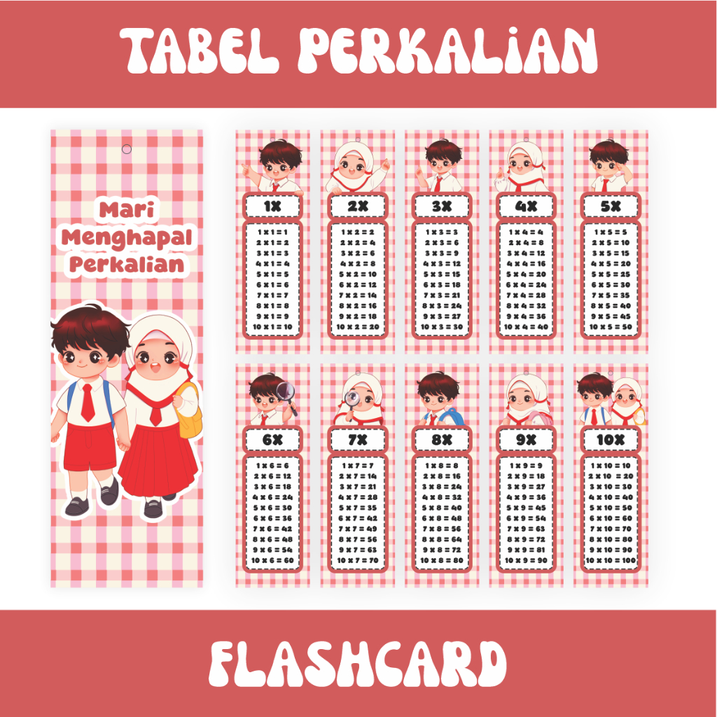 Jual FLASHCARD TABEL PERKALIAN MATEMATIKA 1 - 10 | MARI BELAJAR | SD ...