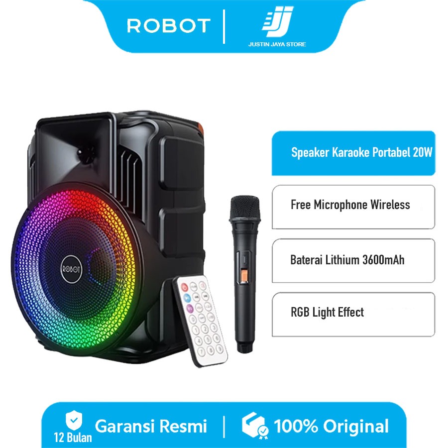 Jual ROBOT RB500 Speaker Karaoke Bluetooth 5.0 Audio Wireless Super ...