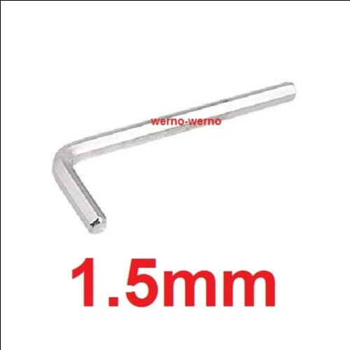 Jual Kunci L 1.5mm Steel Hex Allen Wrench Key 1,5mm Baut Mur Hexagon ...