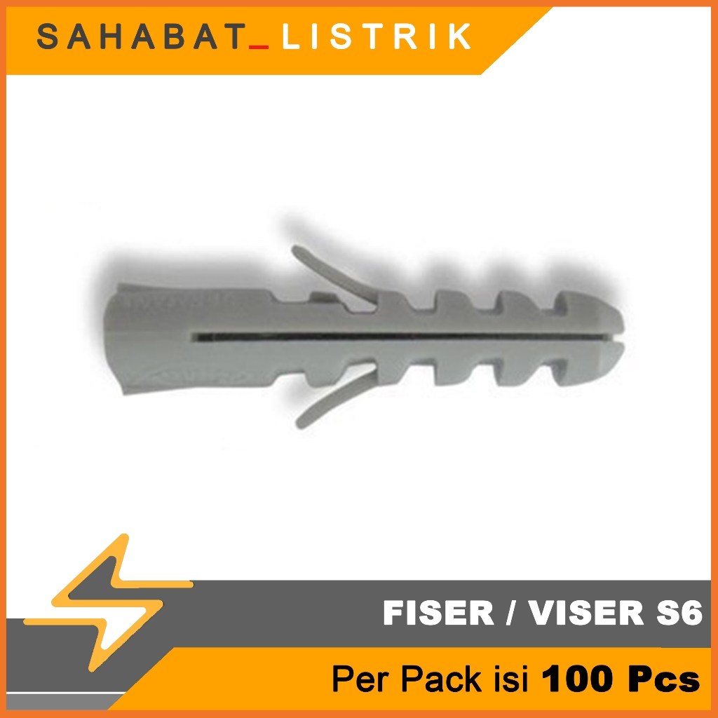 Jual FISER S6 / VISER S-6 LUBANG DINDING 6mm isi 100 PCS | Shopee Indonesia