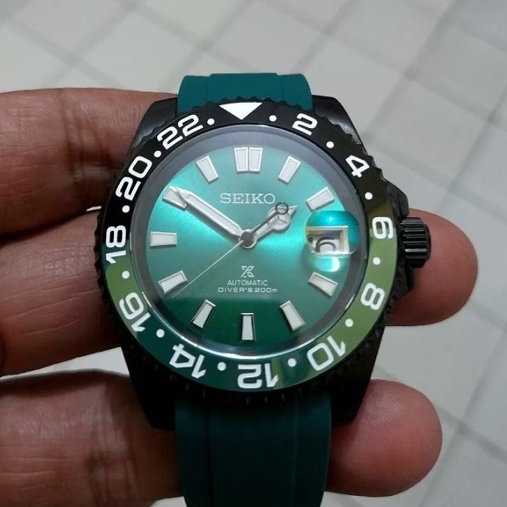 Jual seiko mod sprite black submarine nh35 movement 40mm case | Shopee ...