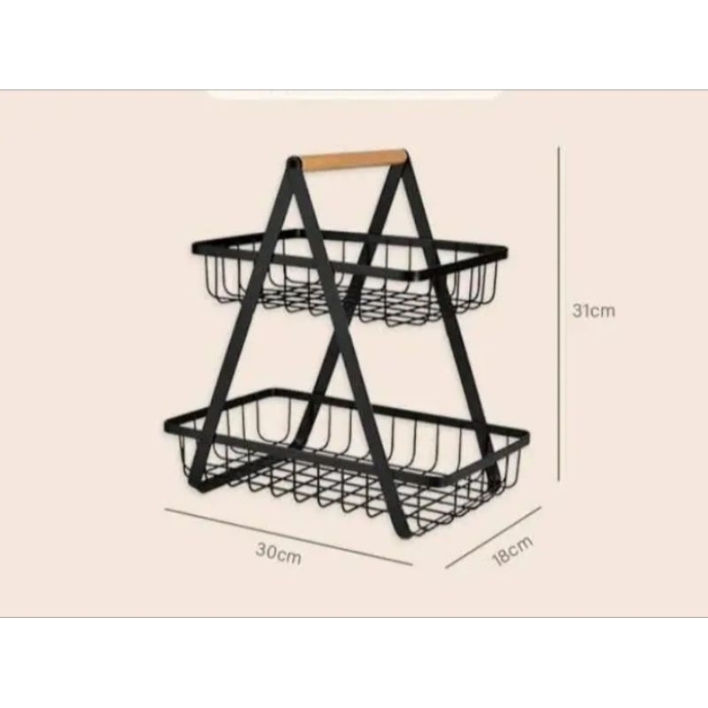 Jual kerajang rak buah tingkat 2/rak sayur/rak tmpat penyipan gelas/dan ...