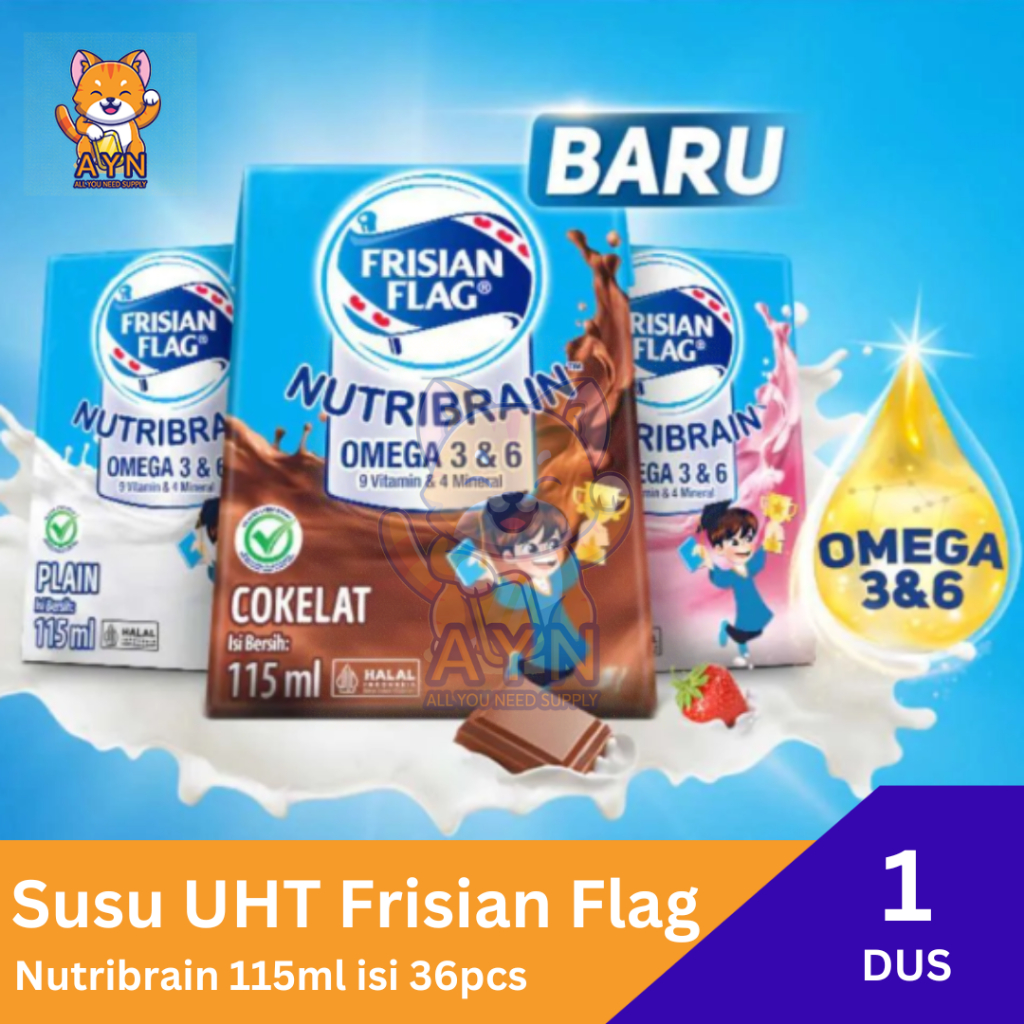 Jual Susu UHT Bendera Frisian Flag Nutribrain 115 ml [ 1 dus isi 36 pcs ] | Shopee Indonesia
