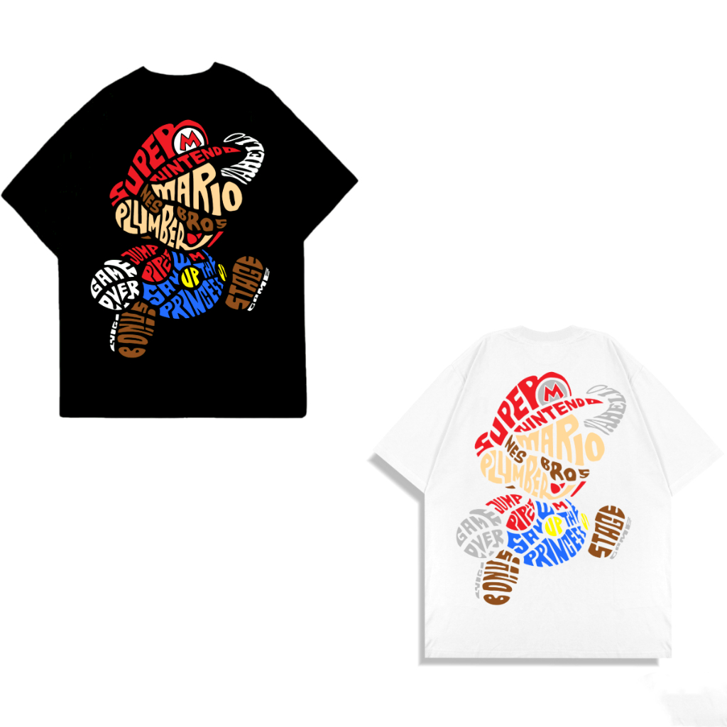 Jual VAHELLO Oversize SUPER MARIO Cotton Combed 20s ( Bahan Premium ...