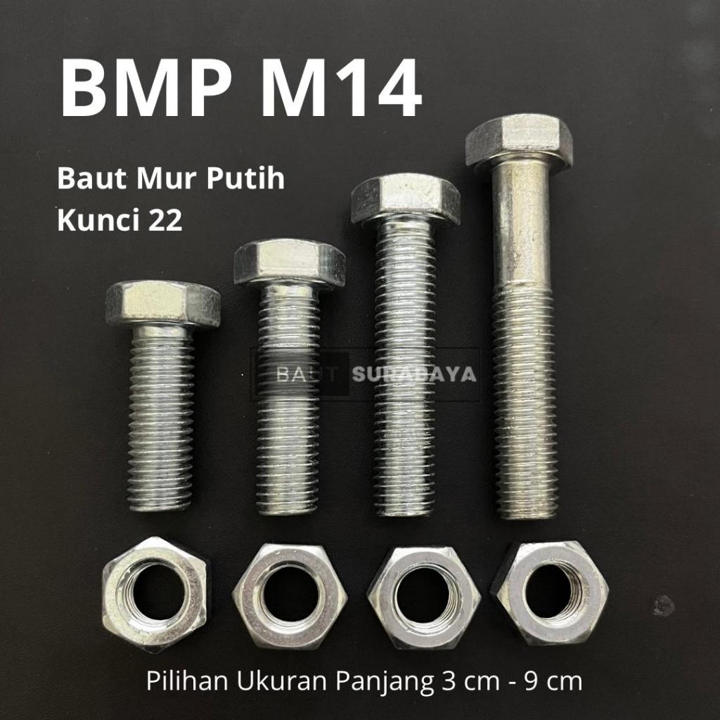 Jual BMP M14 PUTIH KUNCI 22 baut mur hexagonal mulai ukuran 30mm-90mm | Shopee Indonesia
