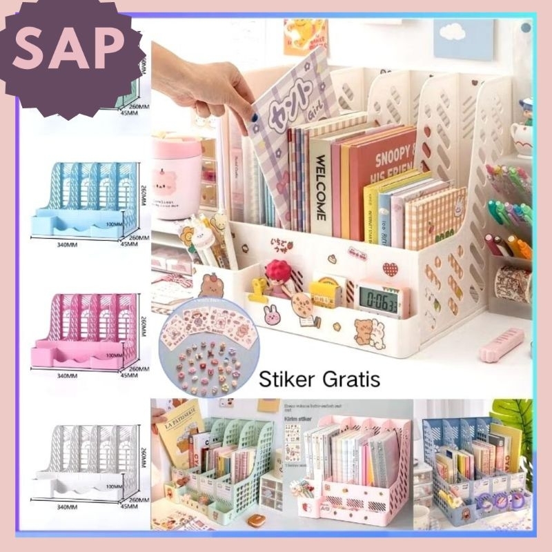 Jual Desktop organizer Rak Buku Rak Penyimpanan file organizer Box File ...