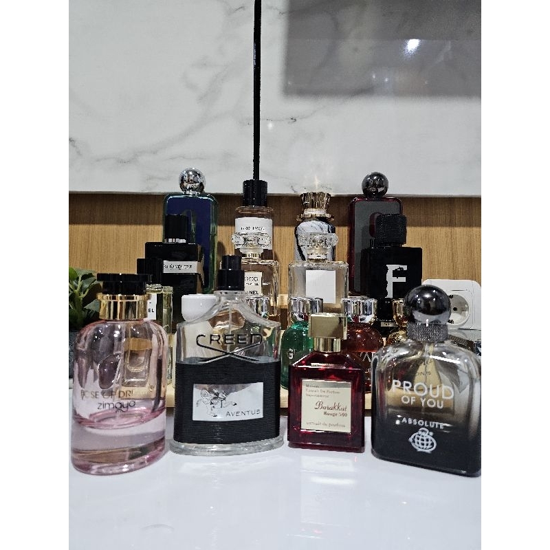 Jual preloved botol bekas decant creed aventus, fw barakat, pround of ...