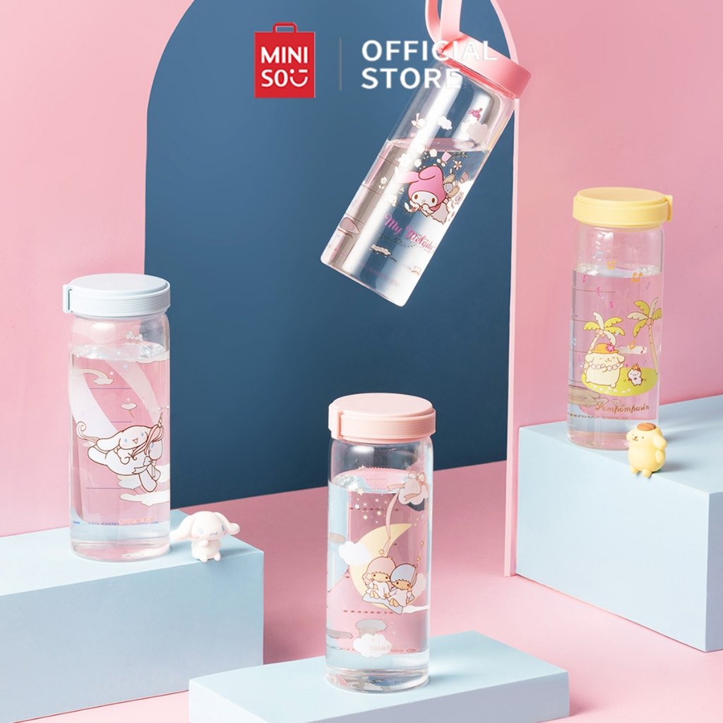 Jual Miniso Sanrio characters High Borosilicate Glass Bottle with ...