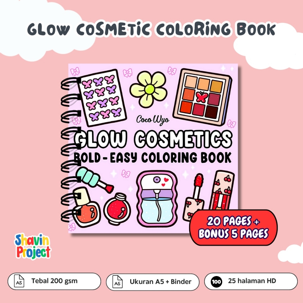 Jual Coloring book 25 pages bold and easyGlow comsetic soft and comy ...