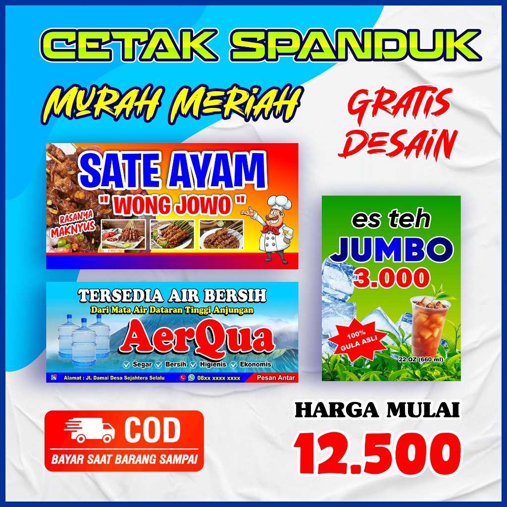 Jual [SUPER MURAH] CETAK SPANDUK - GRATIS DESAIN - BALEHO / MMT ...