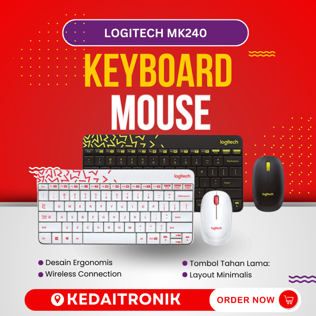 Jual LOGITECH MK240 NANO Wireless Keyboard+Mouse Combo ORIGINAL MK 240 ...