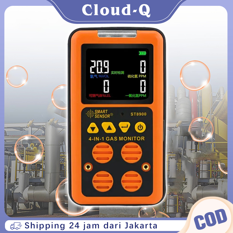 Jual Gas Detector 4 in 1 Detector Udara ST8900 O2 CO H2S LEL Monitor Smart Sensor Detektor Multi ...