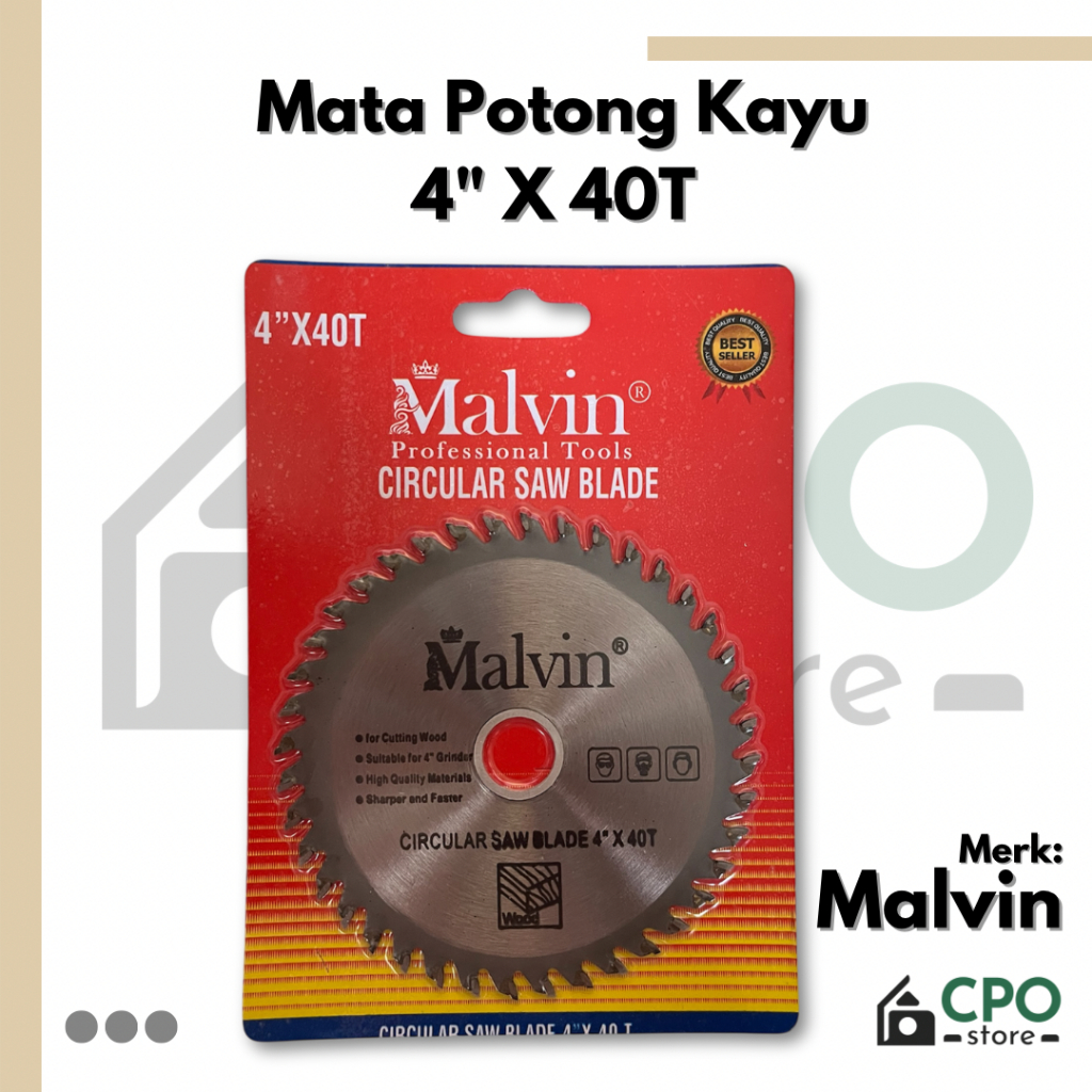 Jual Mata Serkel / Mata Potong Kayu / Mata Gerinda 4" X 40T MALVIN ...
