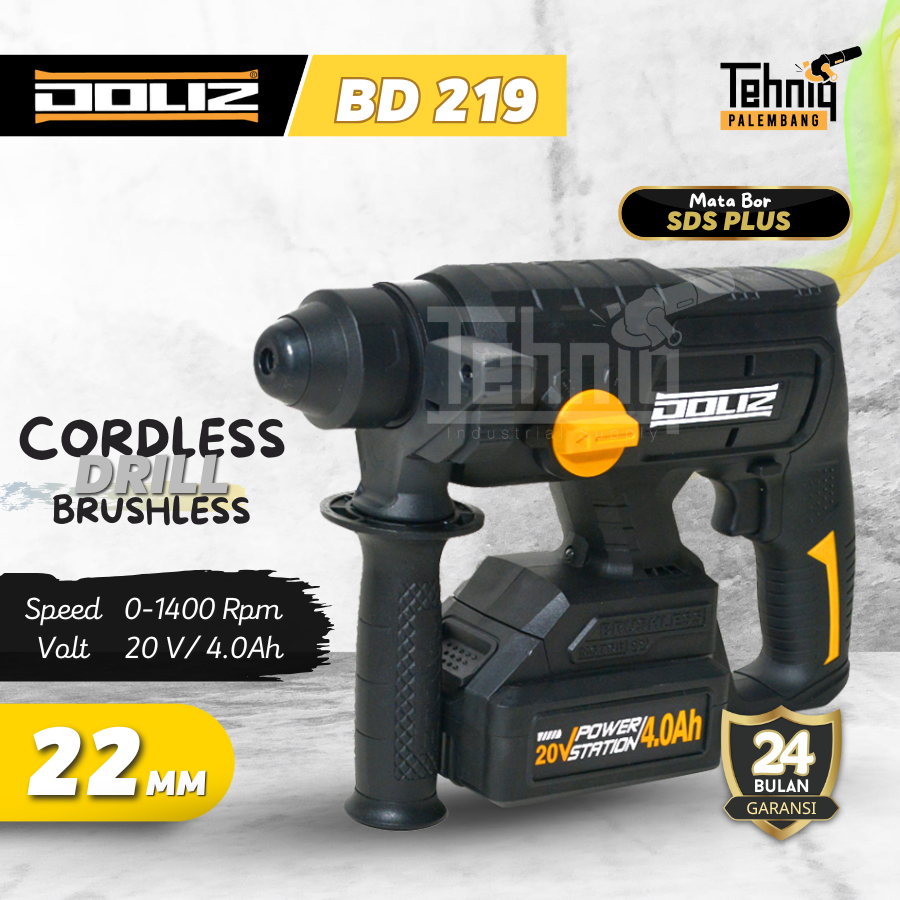 Jual DOLIZ BD219 720 Mesin Bor Beton Baterai / Cordless Drill Brushless ...
