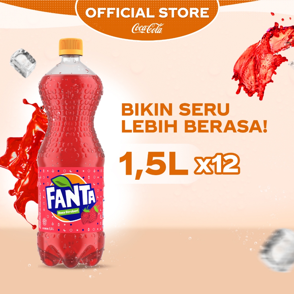 Jual Fanta Strawberry - Minuman Soda Rasa Stroberi - Botol 1.5L - x12 ...